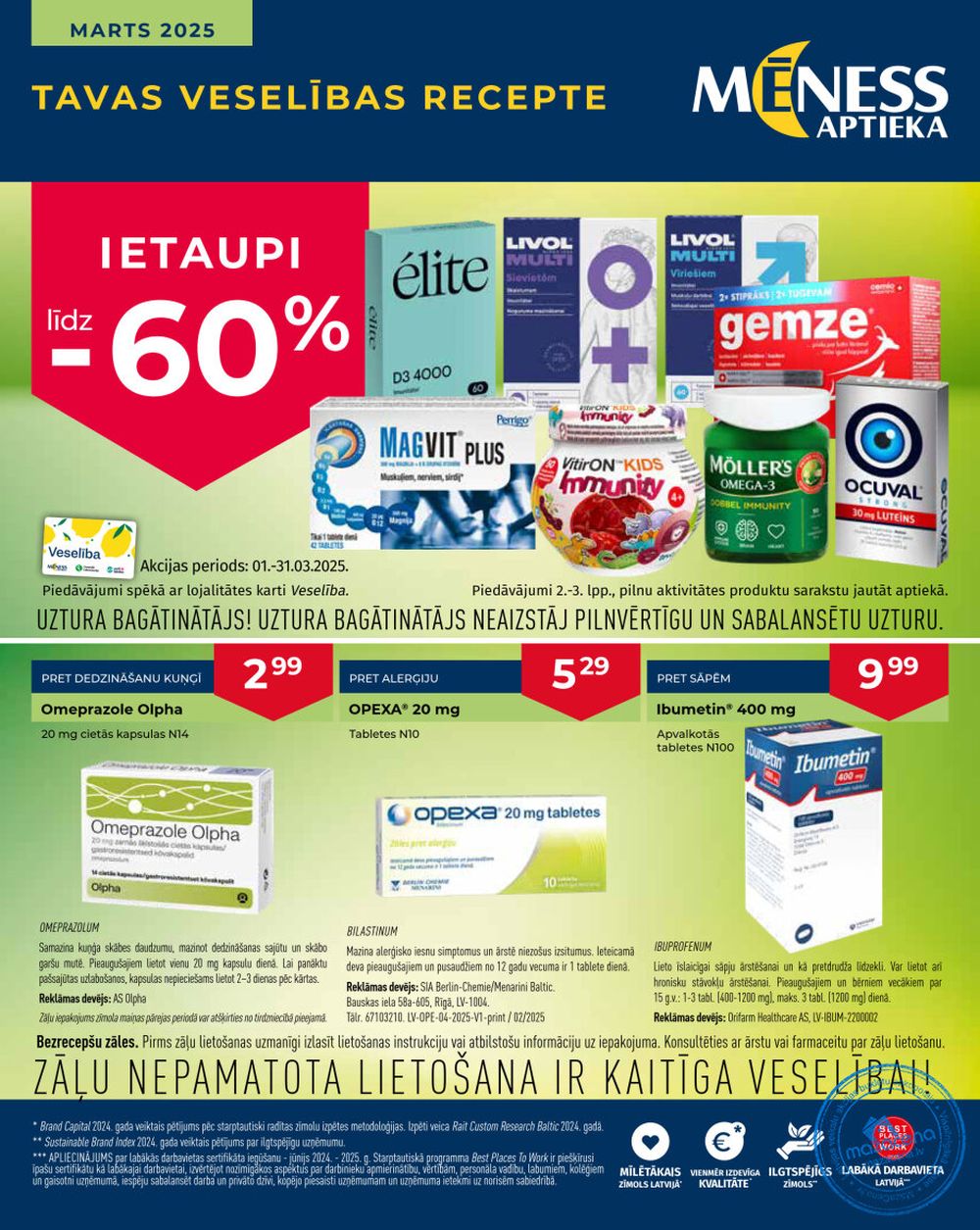 MENESS APTIEKA atlaides, jaunākie izdevumi un darba laiki | PromoAkcija.lv