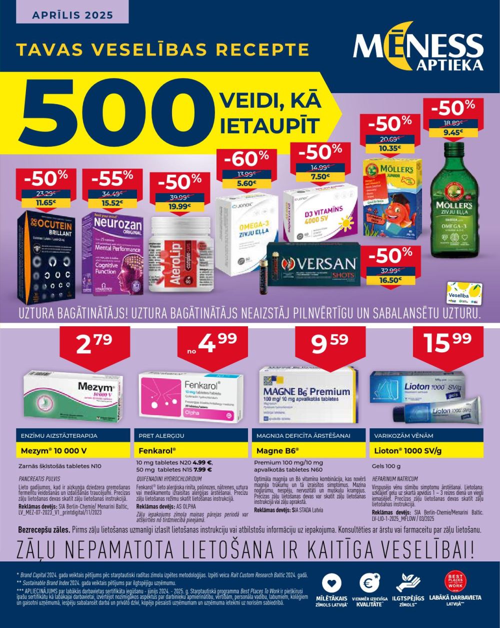 MENESS APTIEKA atlaides, jaunākie izdevumi un darba laiki | PromoAkcija.lv
