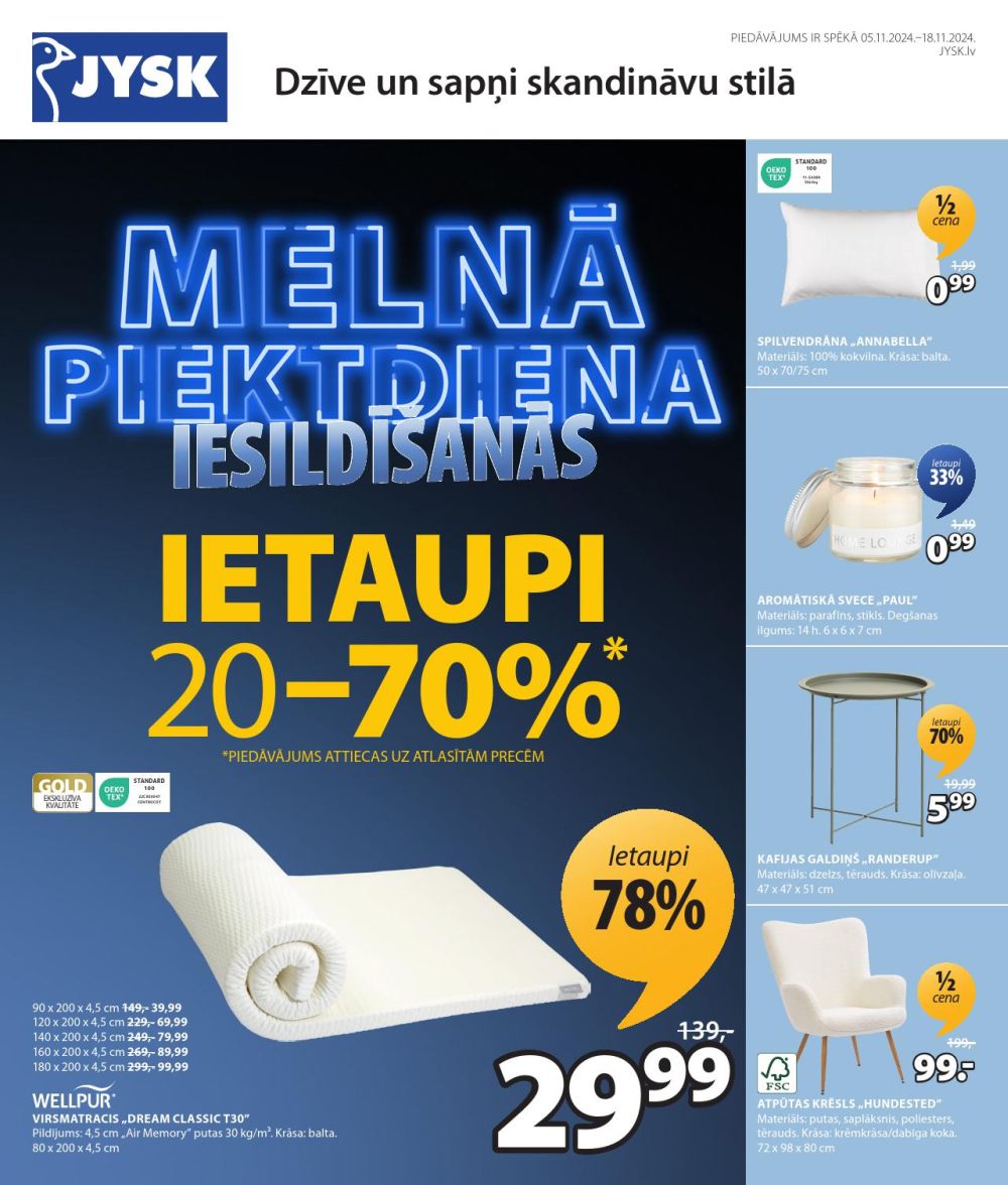 JYSK atlaides, jaunākie izdevumi un darba laiki | PromoAkcija.lv