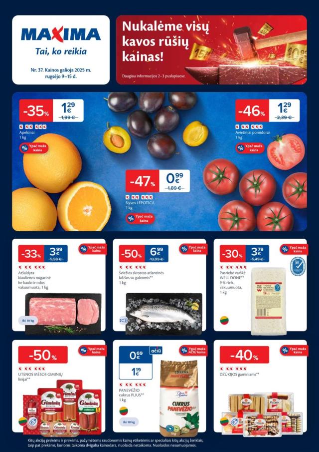 MAXIMA akcijos - naujausi pasiūlymai ir nuolaidos