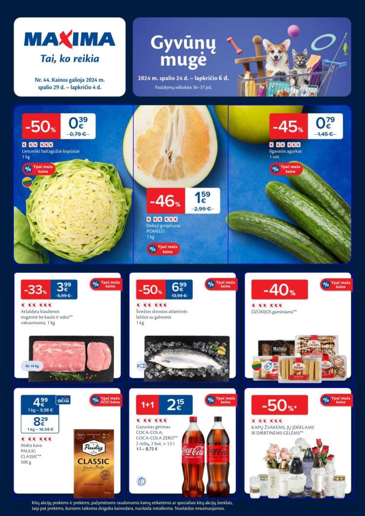 MAXIMA akcijos, naujausi leidiniai ir darbo laikai | Nuolaidos.lt